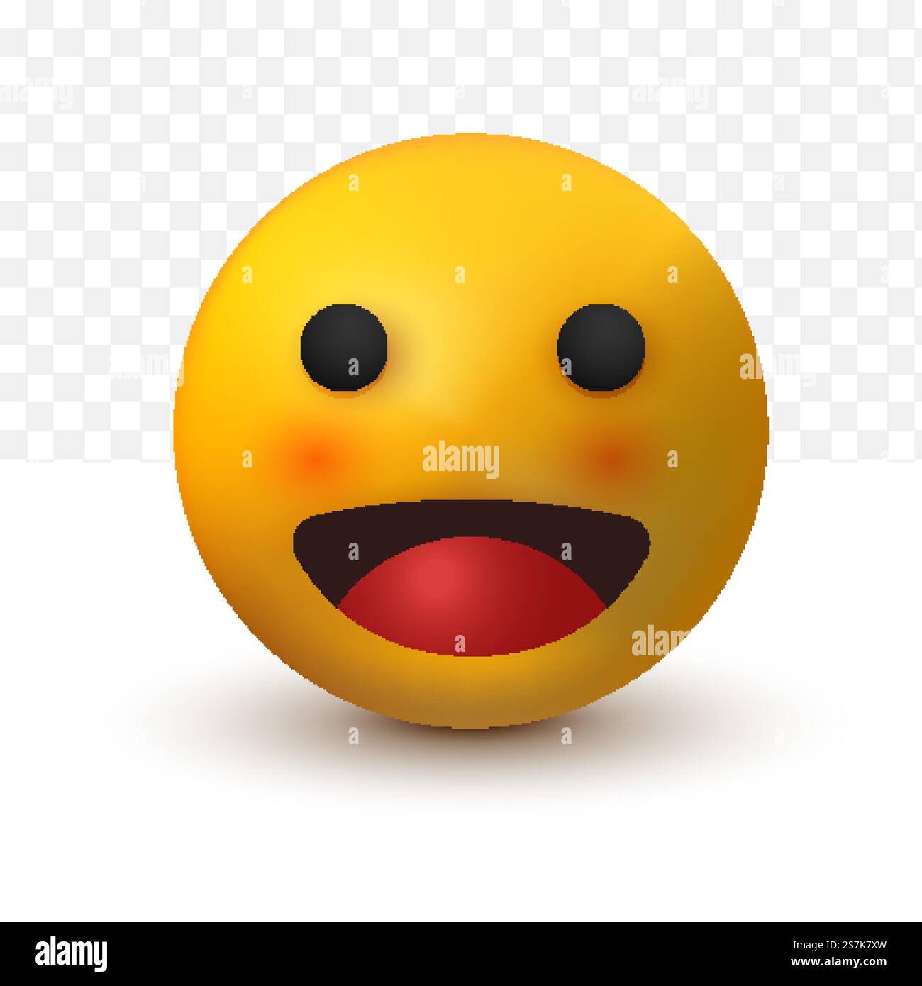 open smile emoji 3d of social media reaction emoticon on white ...