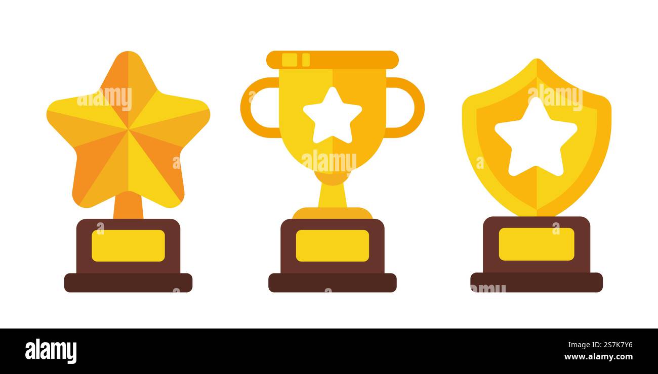 Vector trophies of victory for sports champions Success concept Stock ...