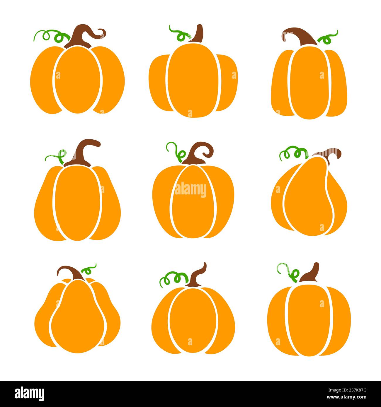 Yellow pumpkin vector for carving scary ghost faces for Halloween Stock ...