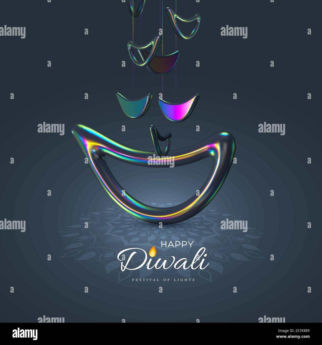 Diwali festival of lights holiday design with realistic style of Indian ...