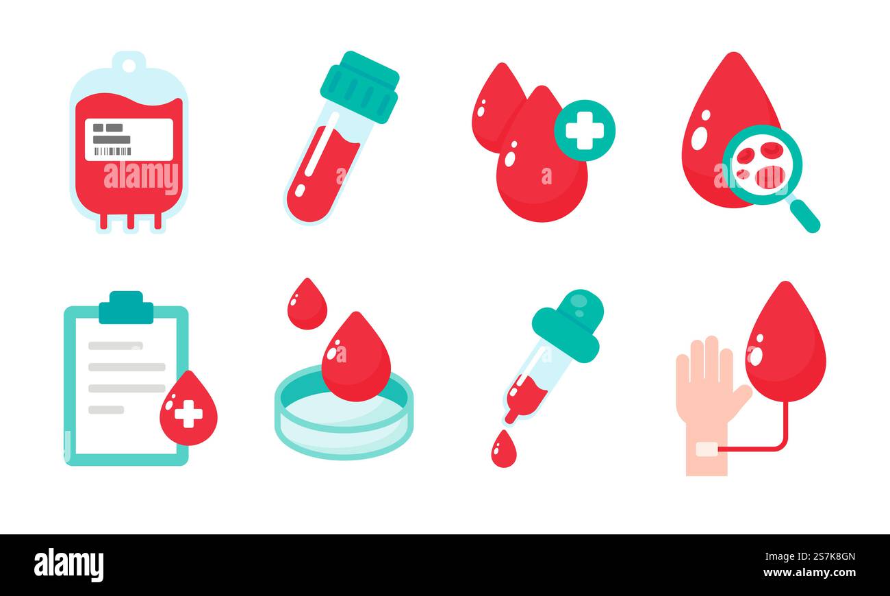 Blood vector that indicates blood type. The concept of a blood test to ...
