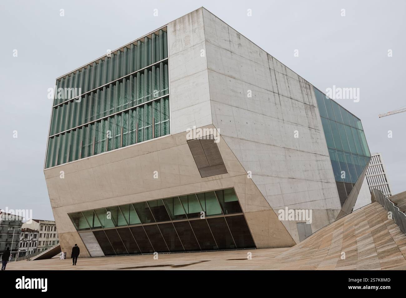 The exterior of Casa da Música, a modern concert hall located in Porto ...