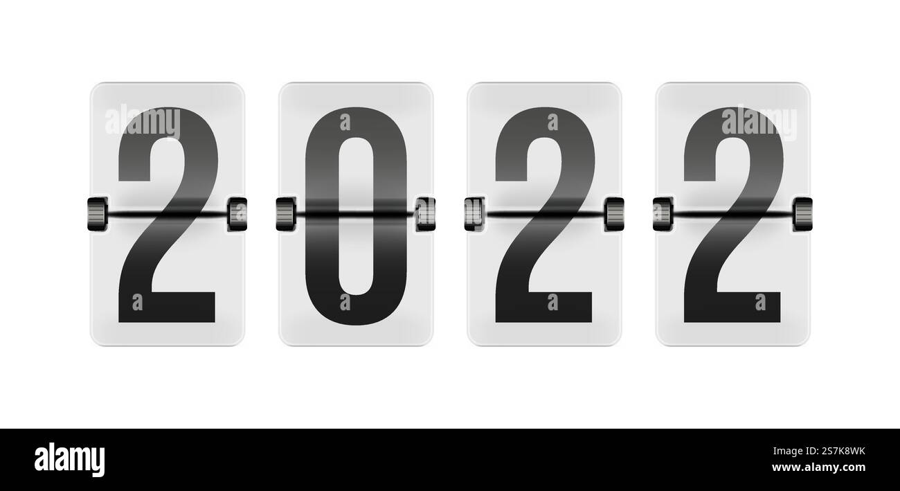 Flip clock realistic electromechanical split-flap display. Number counter showing hour and ...