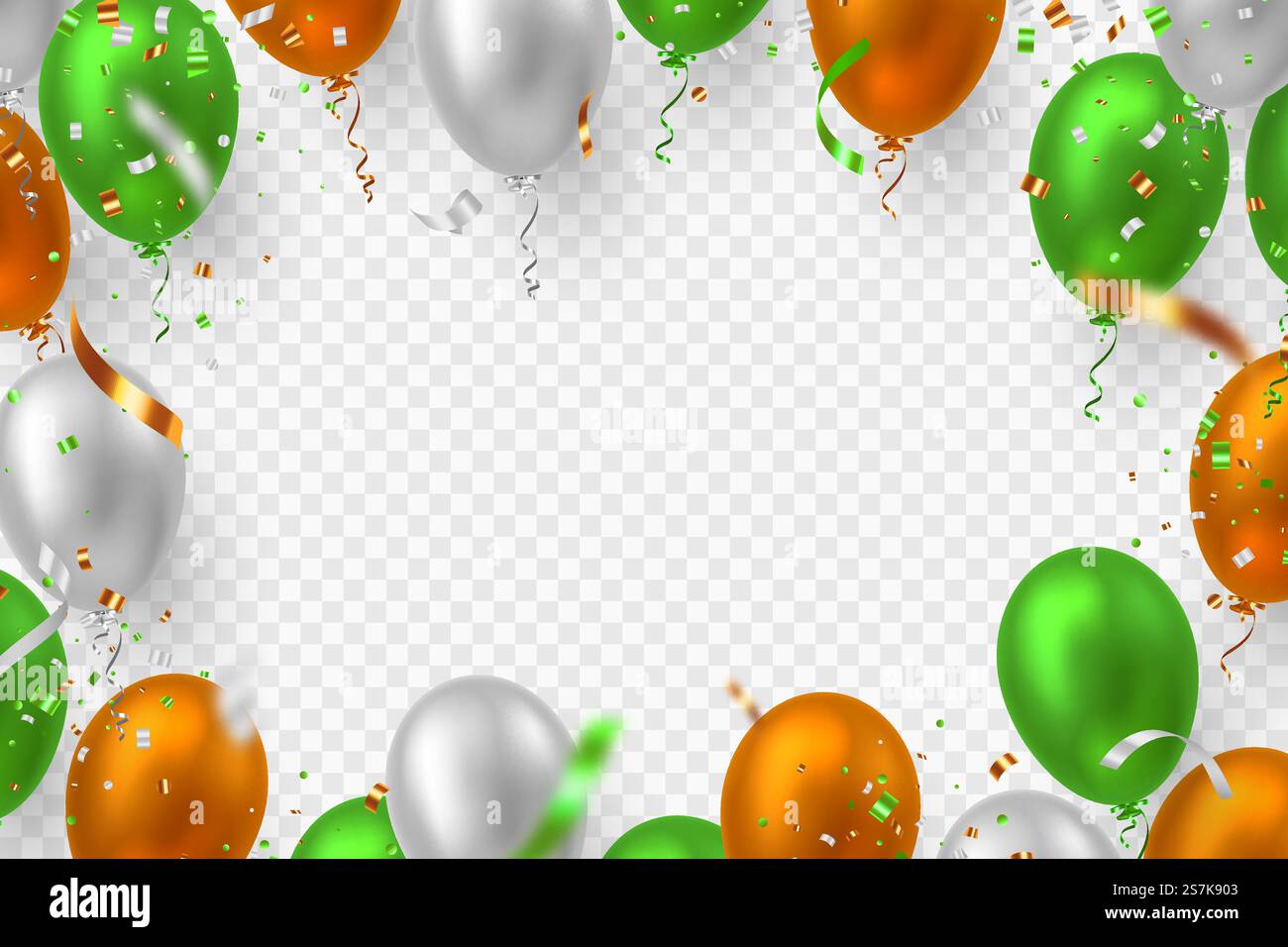Vector balloons frame in traditional tricolor of Indian flag ...