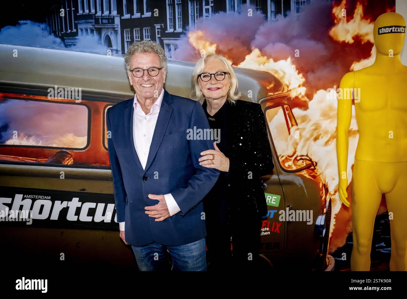 AMSTERDAM - Monique van de Ven and Edwin de Vries, on the yellow carpet ...