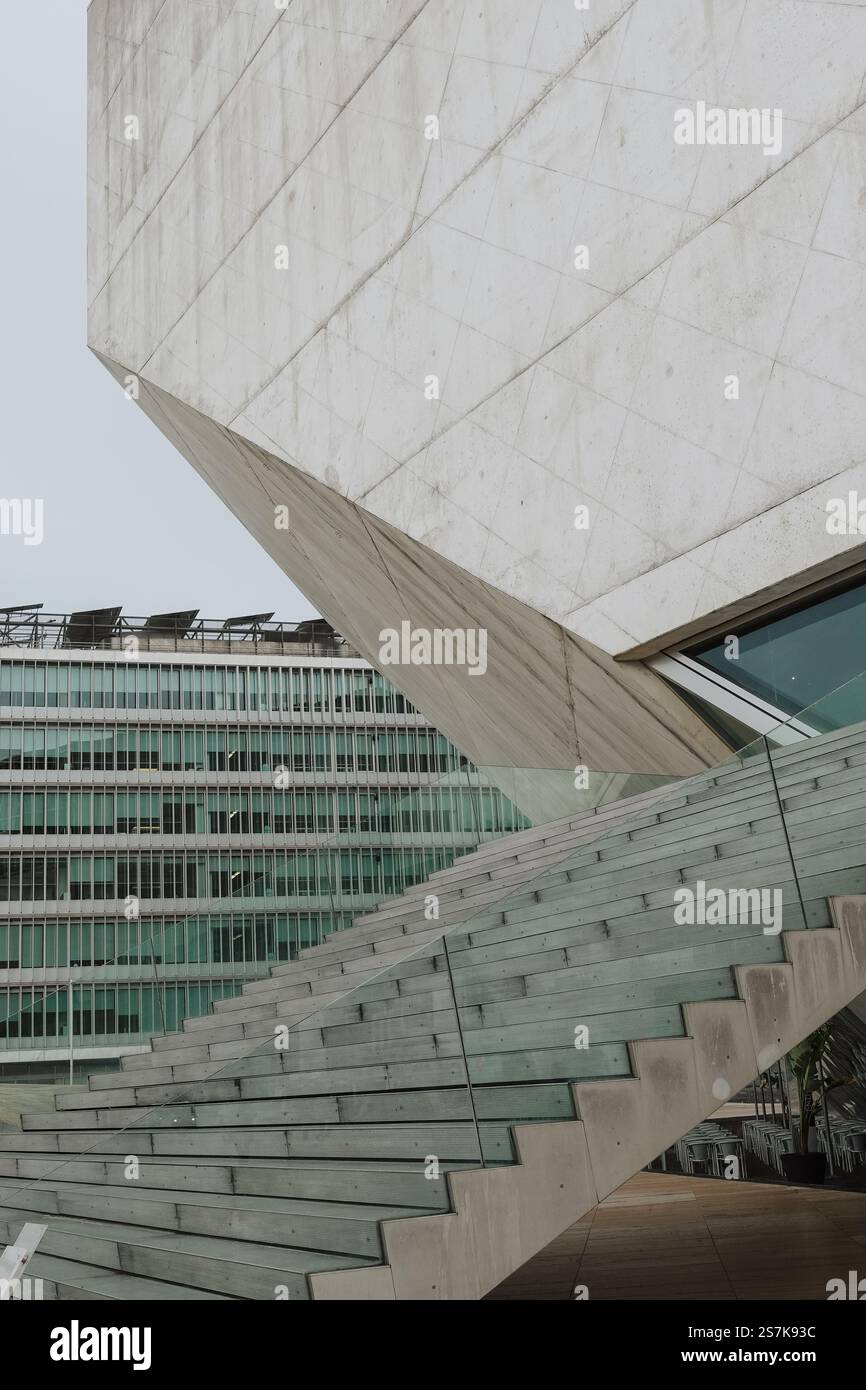 The exterior of Casa da Música, a modern concert hall located in Porto ...