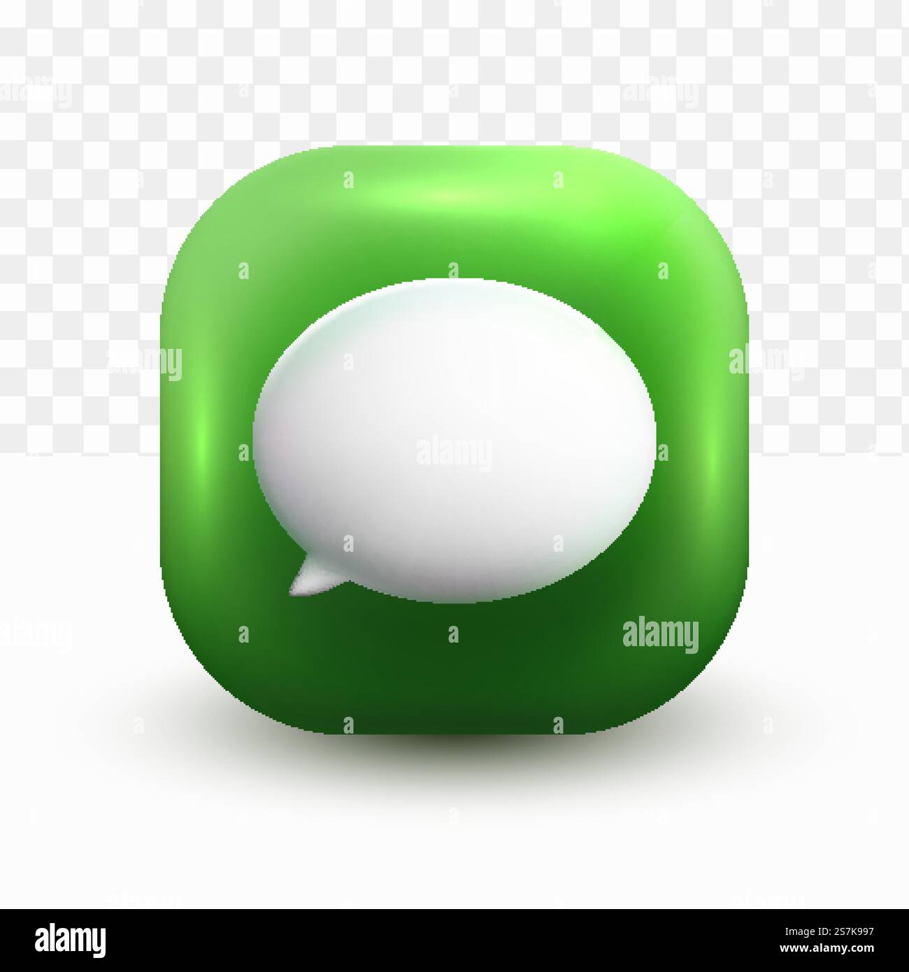 green social chat icon 3d chat bubbles on white tranparent background ...