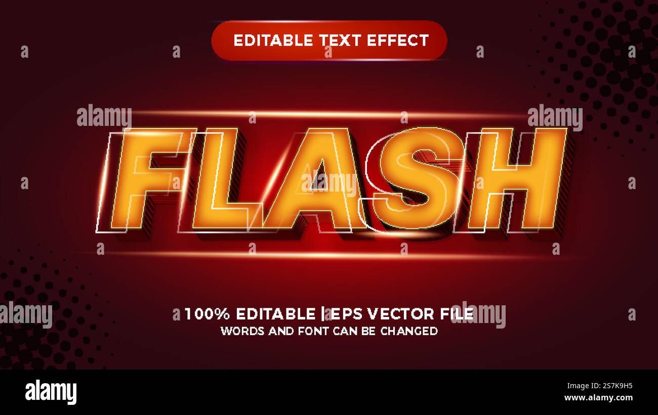 Flash comic editable text effect premium vector Stock Vector Image ...