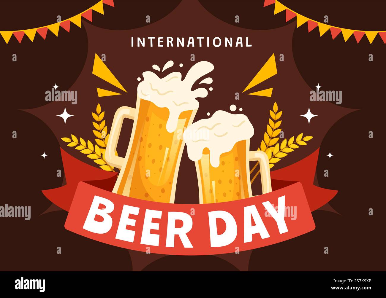 International Beer Day Vector Illustration with Cheers Beers ...