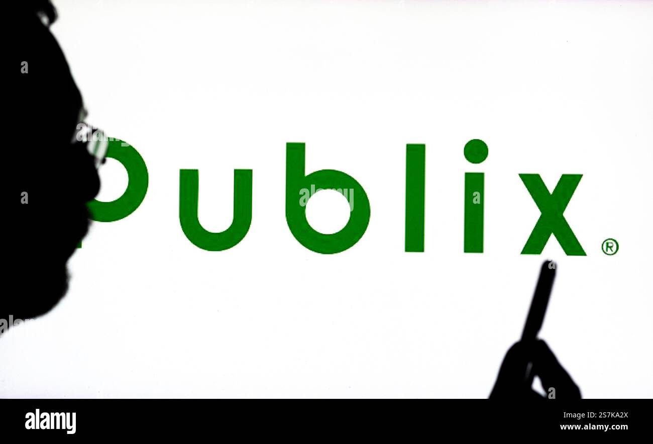 In this photo illustration, a Publix Super Markets logo seen displayed ...