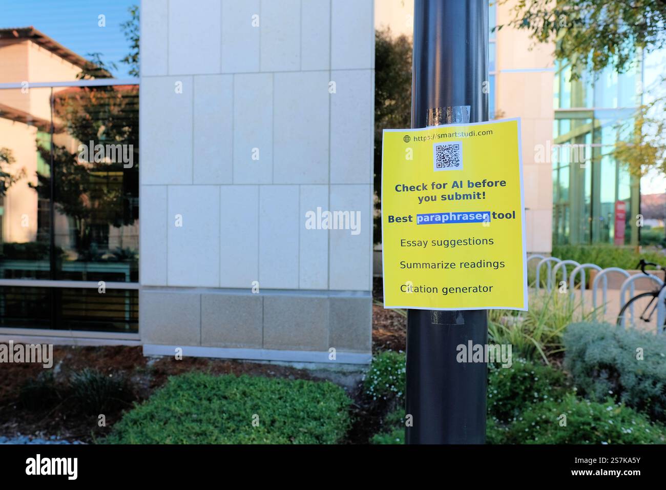 Flyer on university campus offering Artificial Intelligence Detection ...