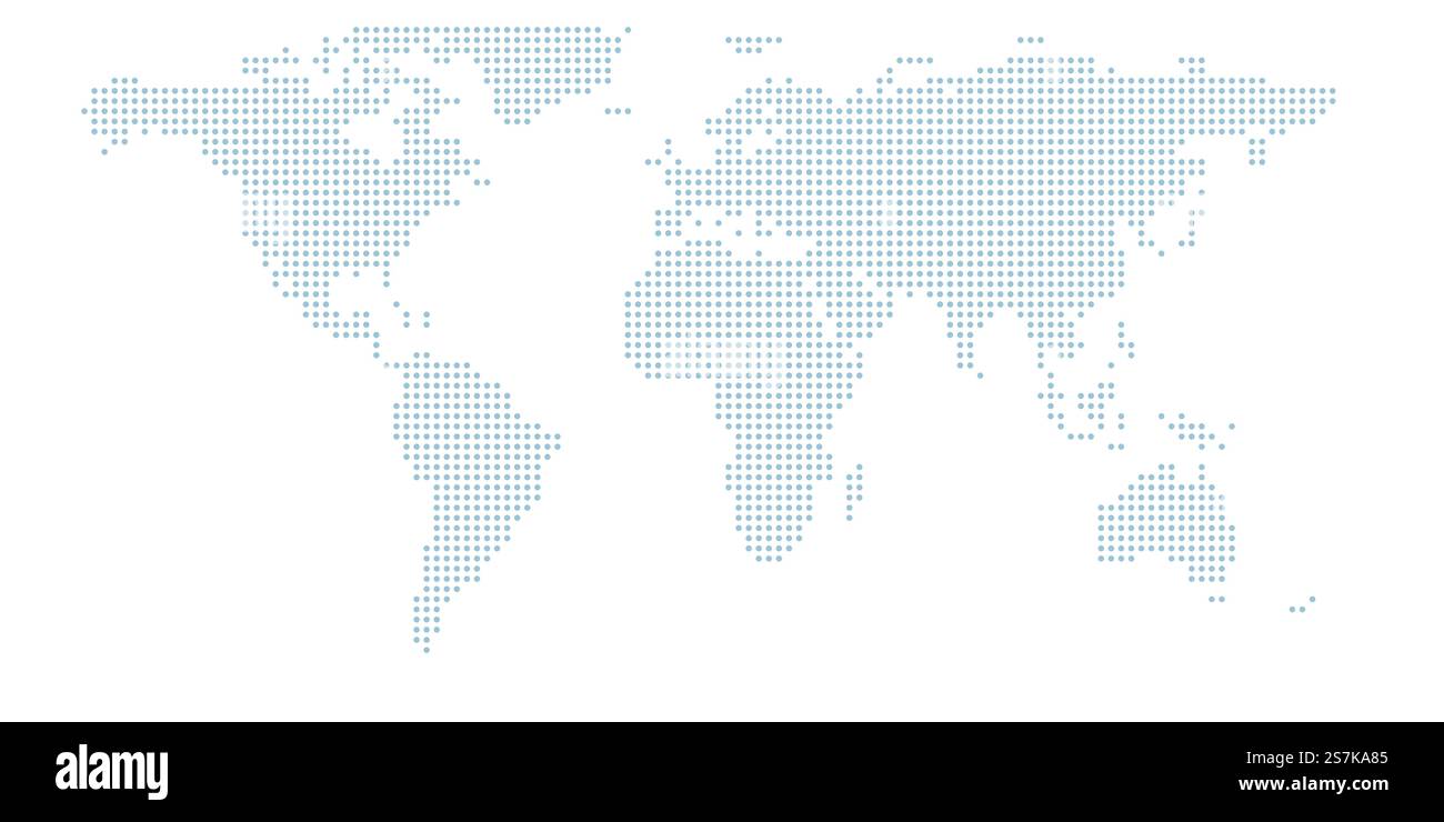 Dotted world map.The vector halftone circles that form the world map ...