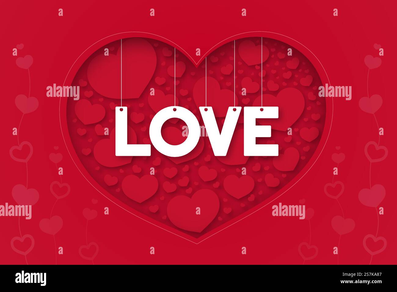 A red heart full of small hearts inside with a LOVE message on ...