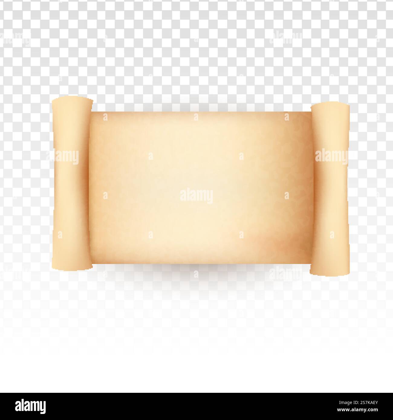 Ancient paper scroll on white transparant background Stock Vector Image ...