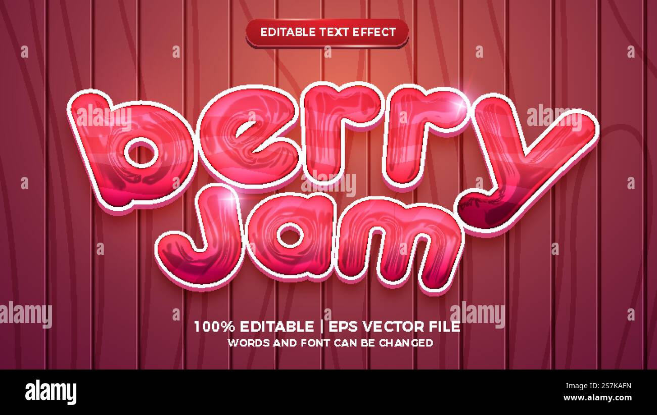berry jam editable text effect liquid template style Stock Vector Image ...