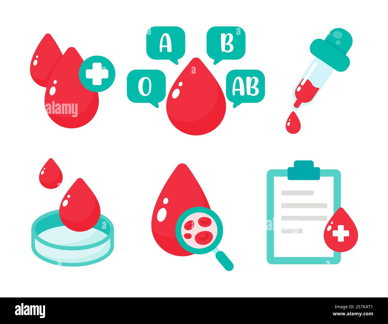 Blood vector that indicates blood type. The concept of a blood test to ...