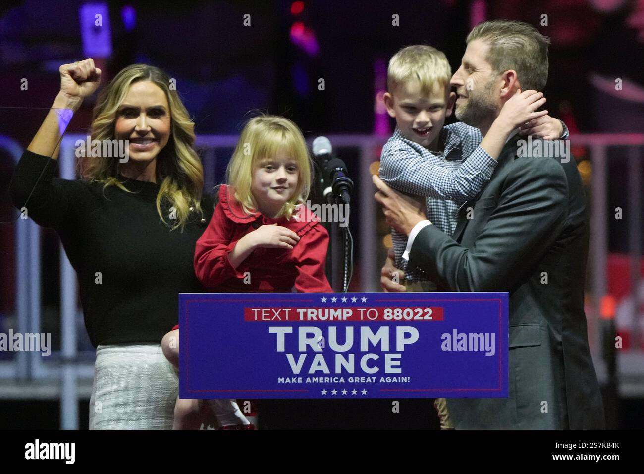 Eric Trump and wife Lara, daughter Carolina and son Luke, stands at the ...