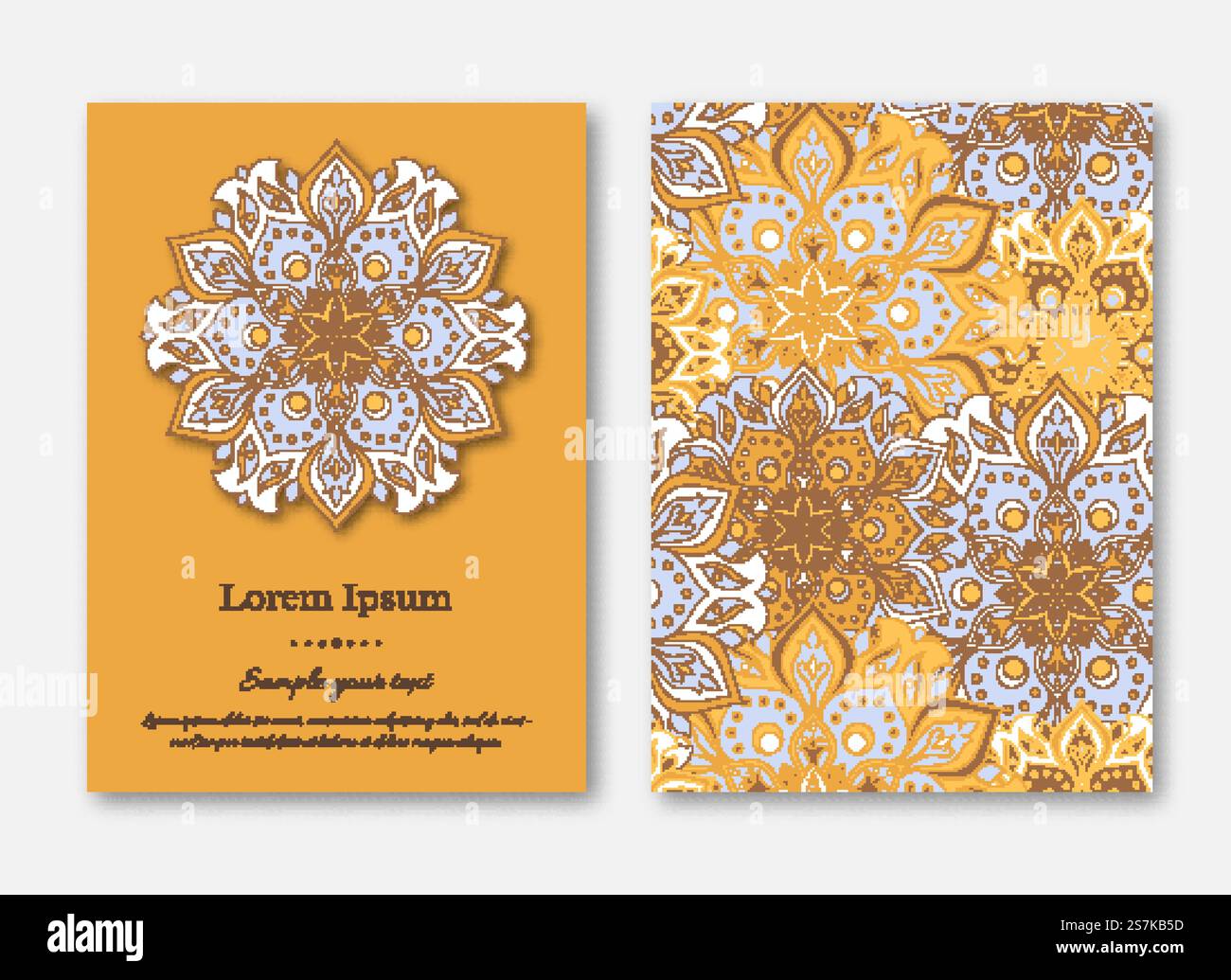 Set of cards, flyers, brochures, templates with hand drawn mandala ...