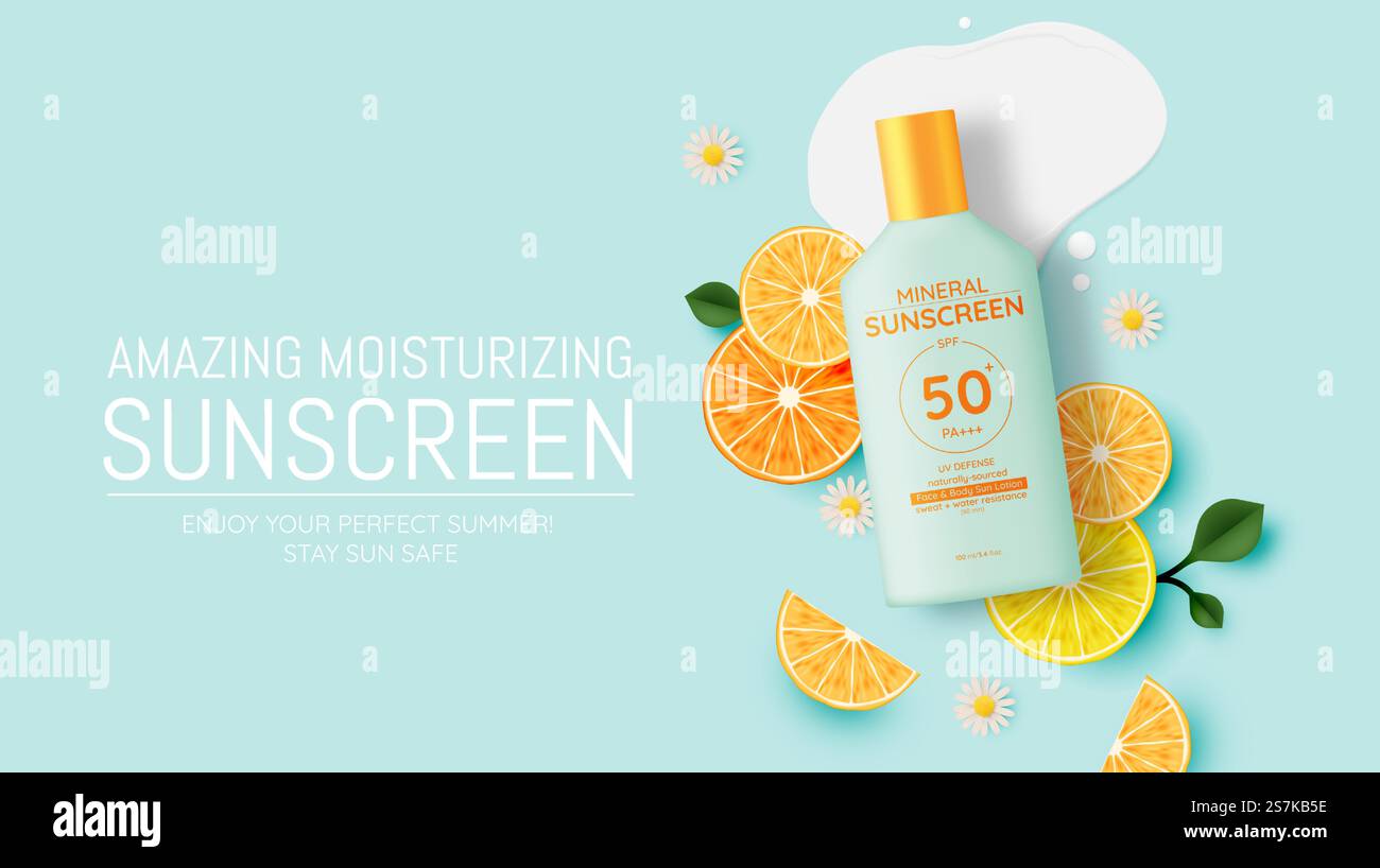 Protection cosmetic products design,sunscreen and sunbath cosmetic ...