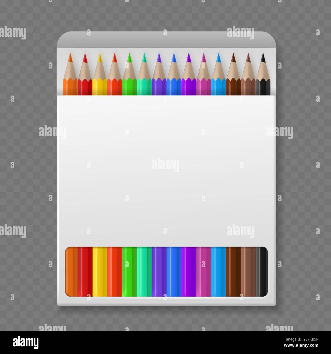 Color pencil in box wooden colored crayons in packaging mockup hi-res ...