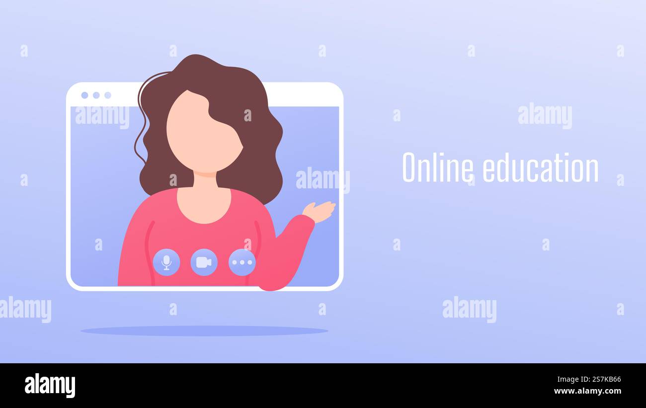 Online education. Educating teachers with video conferencing on a ...