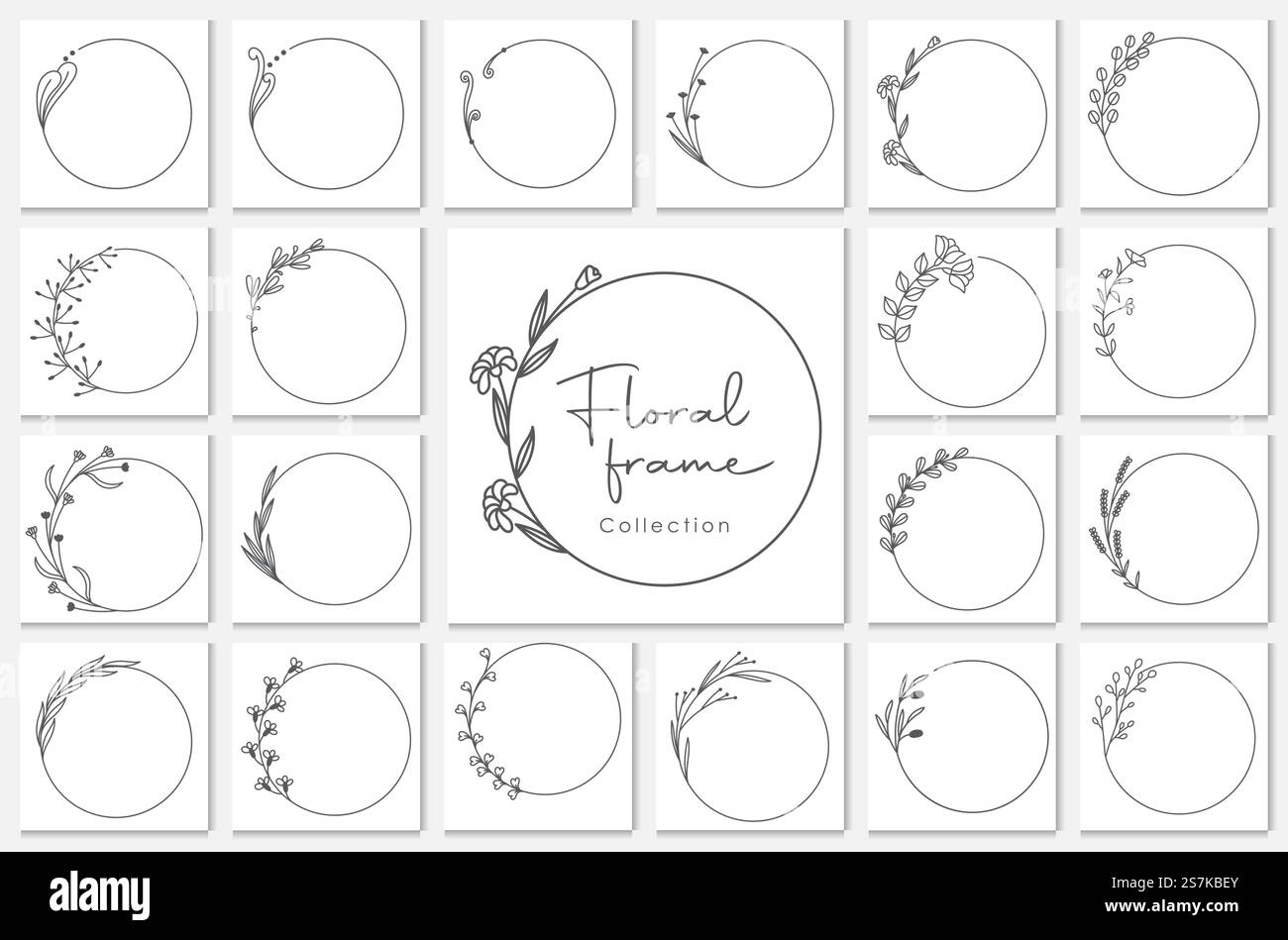 geometric floral frames, borders, wedding wreaths, detailed decorative ...