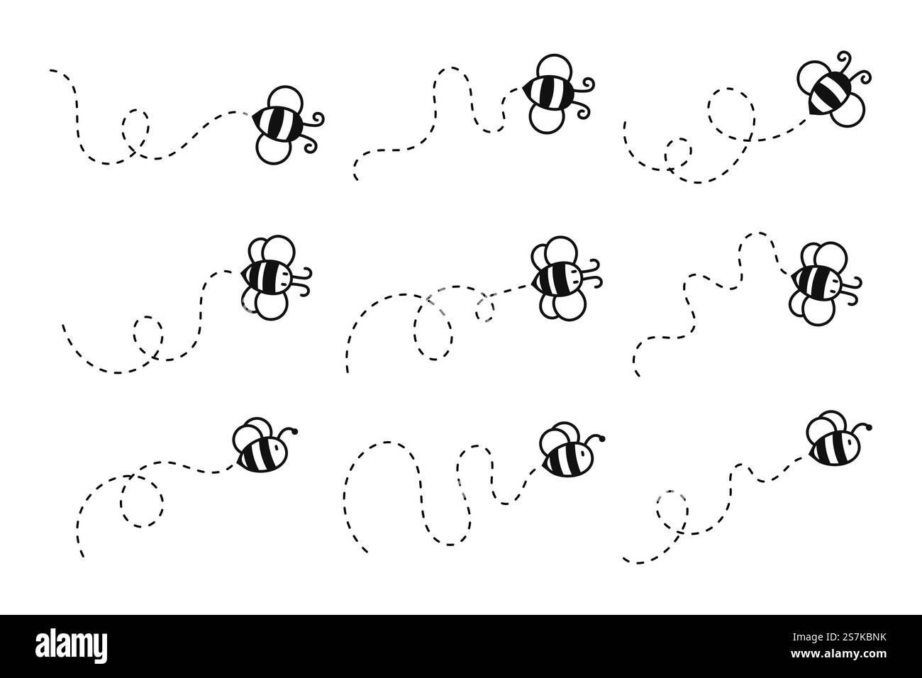 Bee flying path vector Stock Vector Images - Alamy