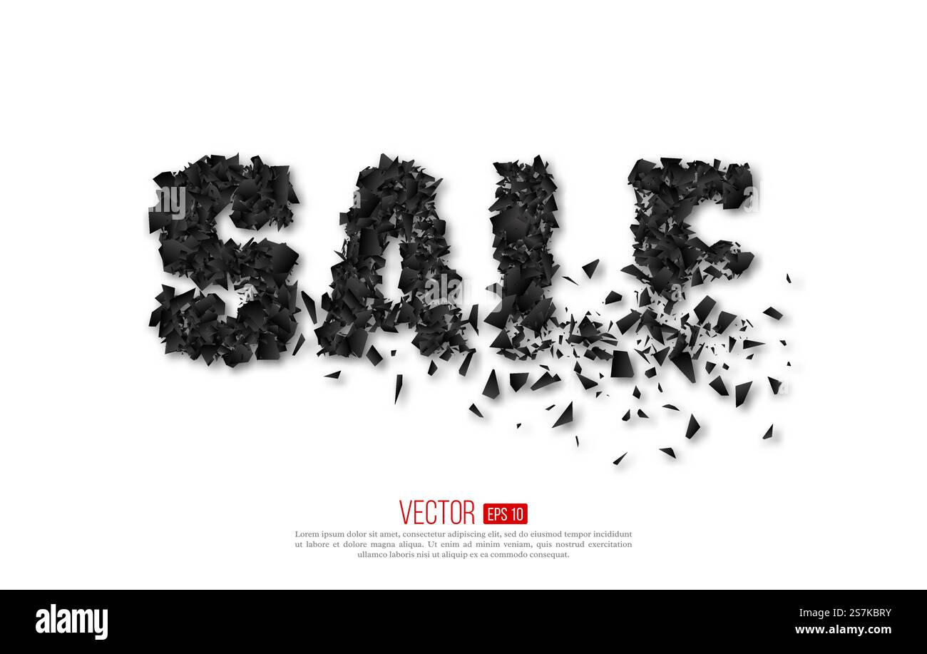 Abstract sale sign with explosion effect. Vector holiday illustration ...