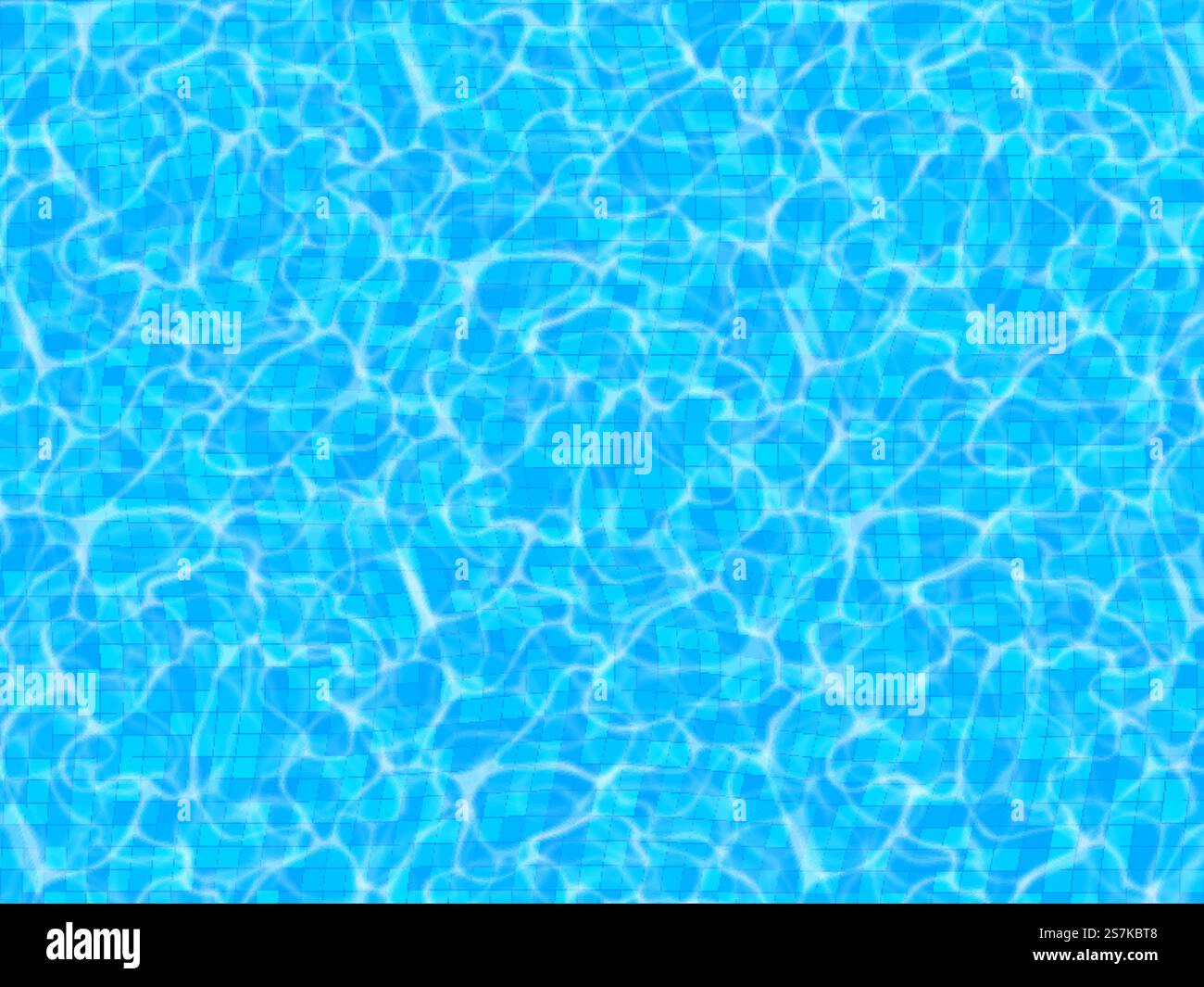 Realistic blue swimming pool with tile and water surface texture, flow ...