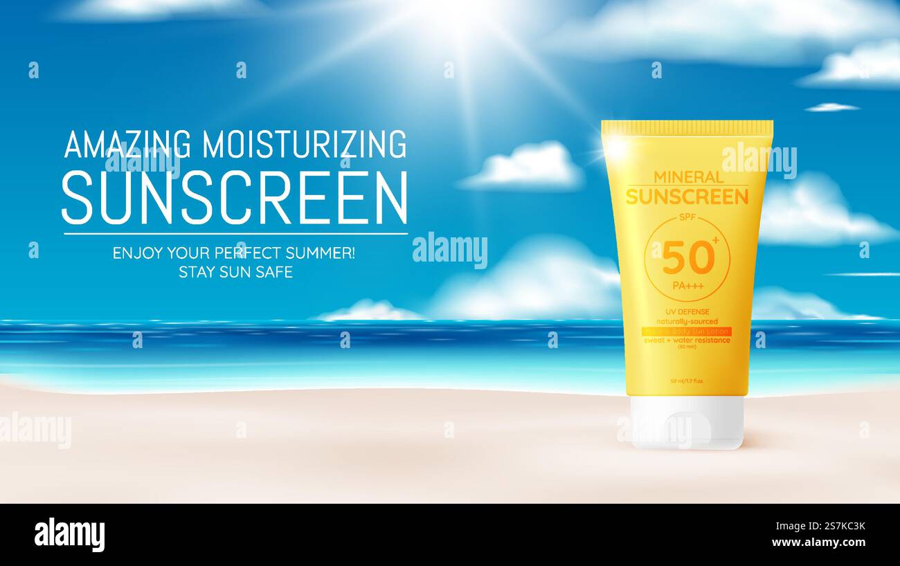 Protection cosmetic products design,sunscreen and sunbath cosmetic ...