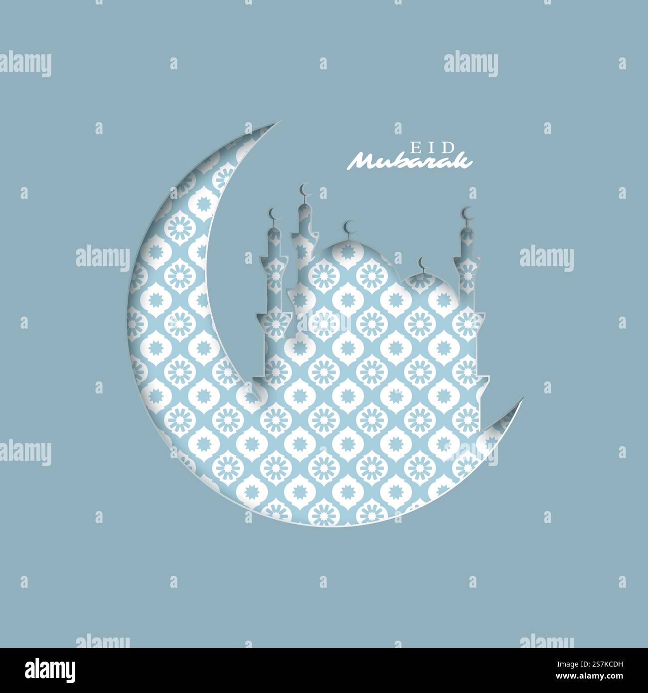 Eid Mubarak holiday background. Cut paper design traditional pattern ...