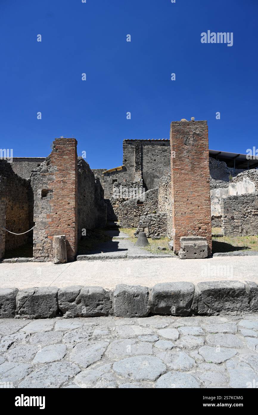 Roman roads and streets in the Historic World Heritage Site of Pompeii ...