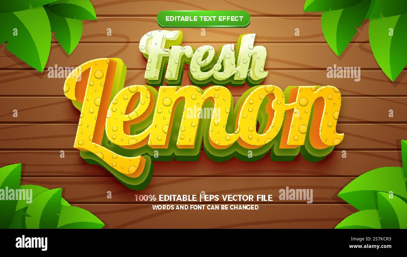 3d lemon text effect hi-res stock photography and images - Alamy