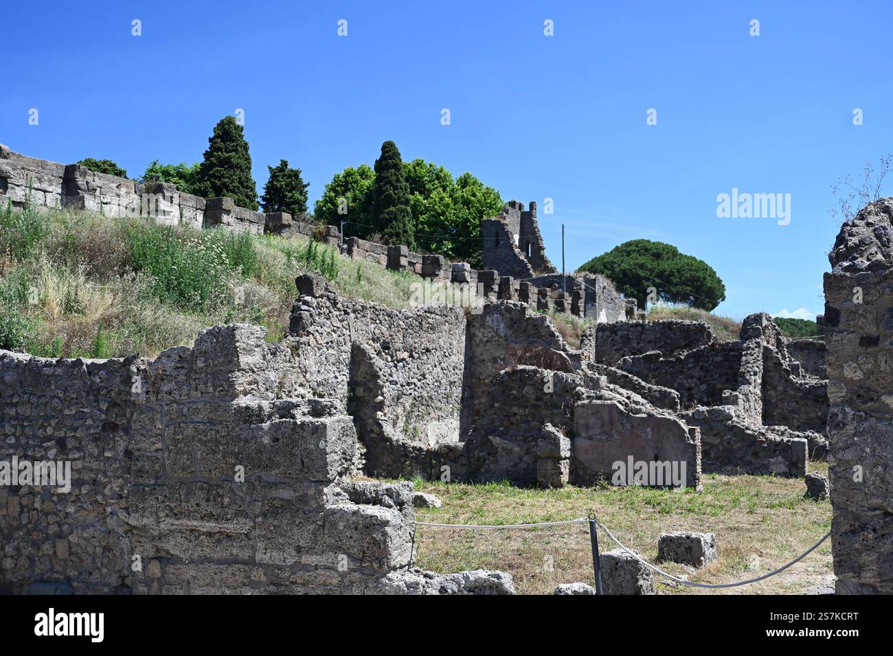 Historic landscape of Ancient roman city of Pompeii Italy in the shadow ...