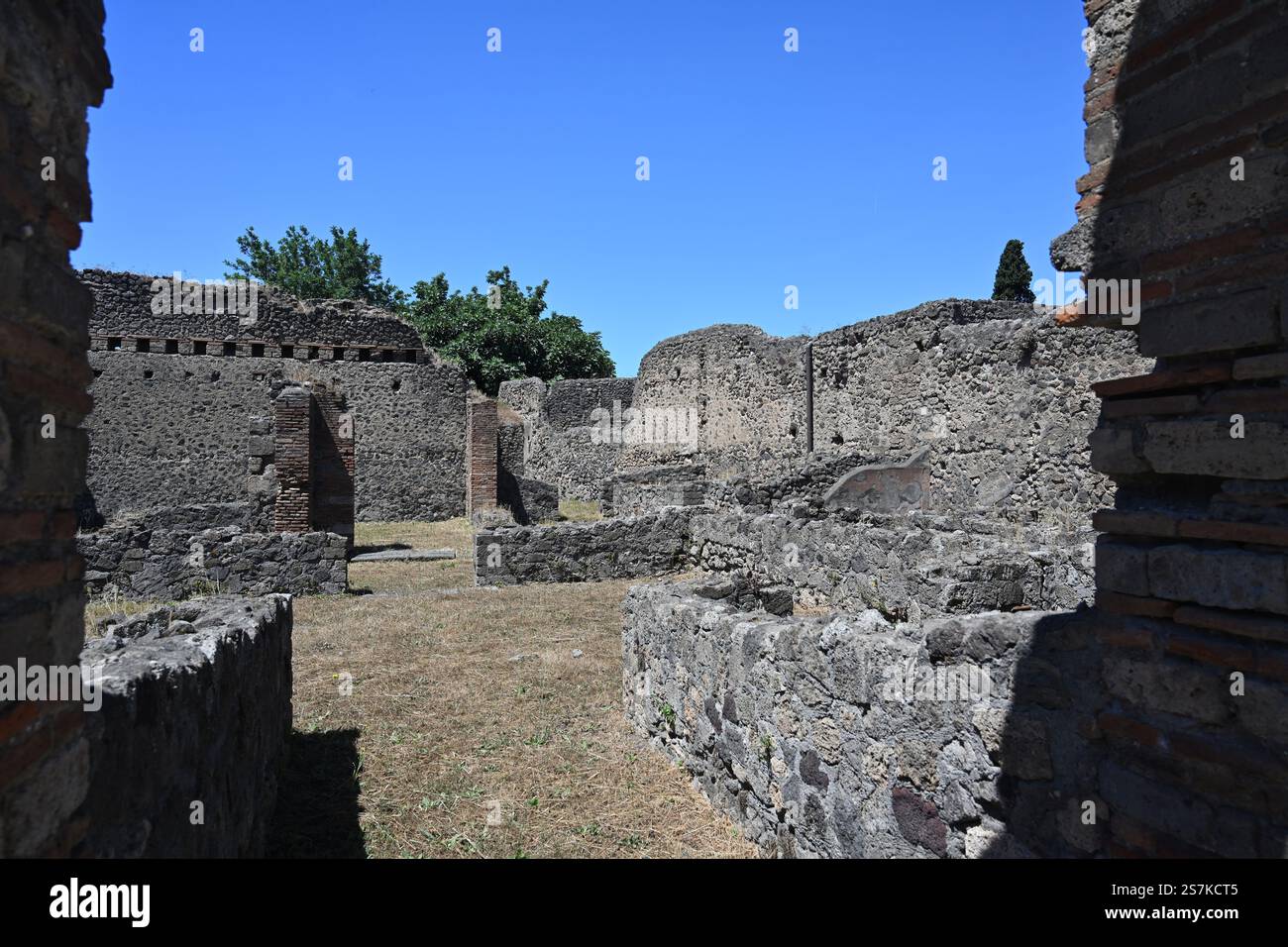 Historic landscape of Ancient roman city of Pompeii Italy in the shadow ...