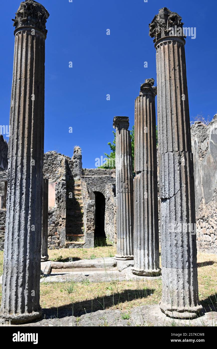 decretive structural Corinthian pillars Pompeii Italy Stock Photo - Alamy