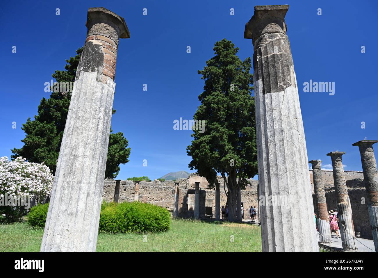 Historic landscape of Ancient roman city of Pompeii Italy in the shadow ...