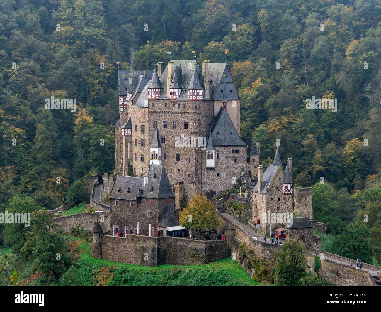 Burg Eltz romantic restored Gothic castle in Germany with dramatic ...
