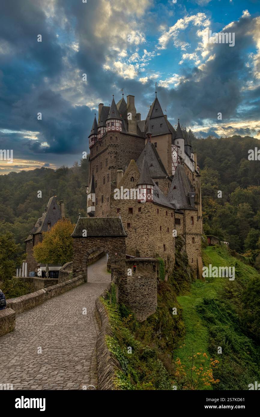 Burg Eltz romantic restored Gothic castle in Germany with dramatic ...