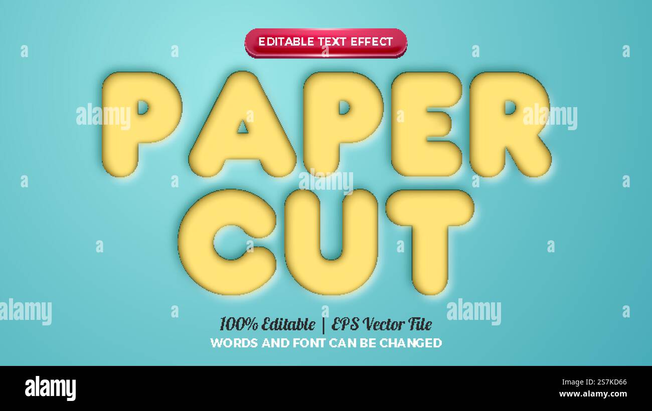 paper cutout text style effect editable Stock Vector Image & Art - Alamy