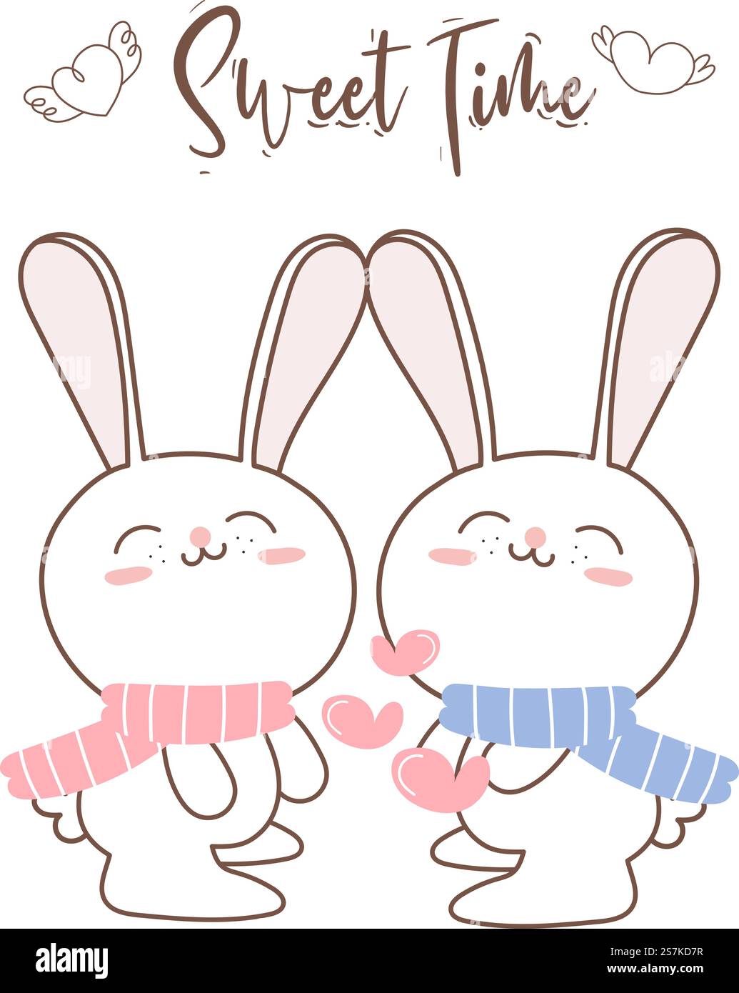 Cute easter couple rabbit heart hi-res stock photography and images - Alamy