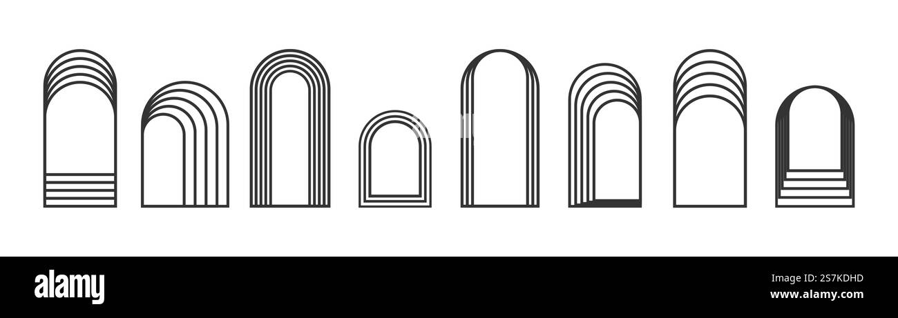 Minimalist decorative aesthetic arch frame, vector linear design ...