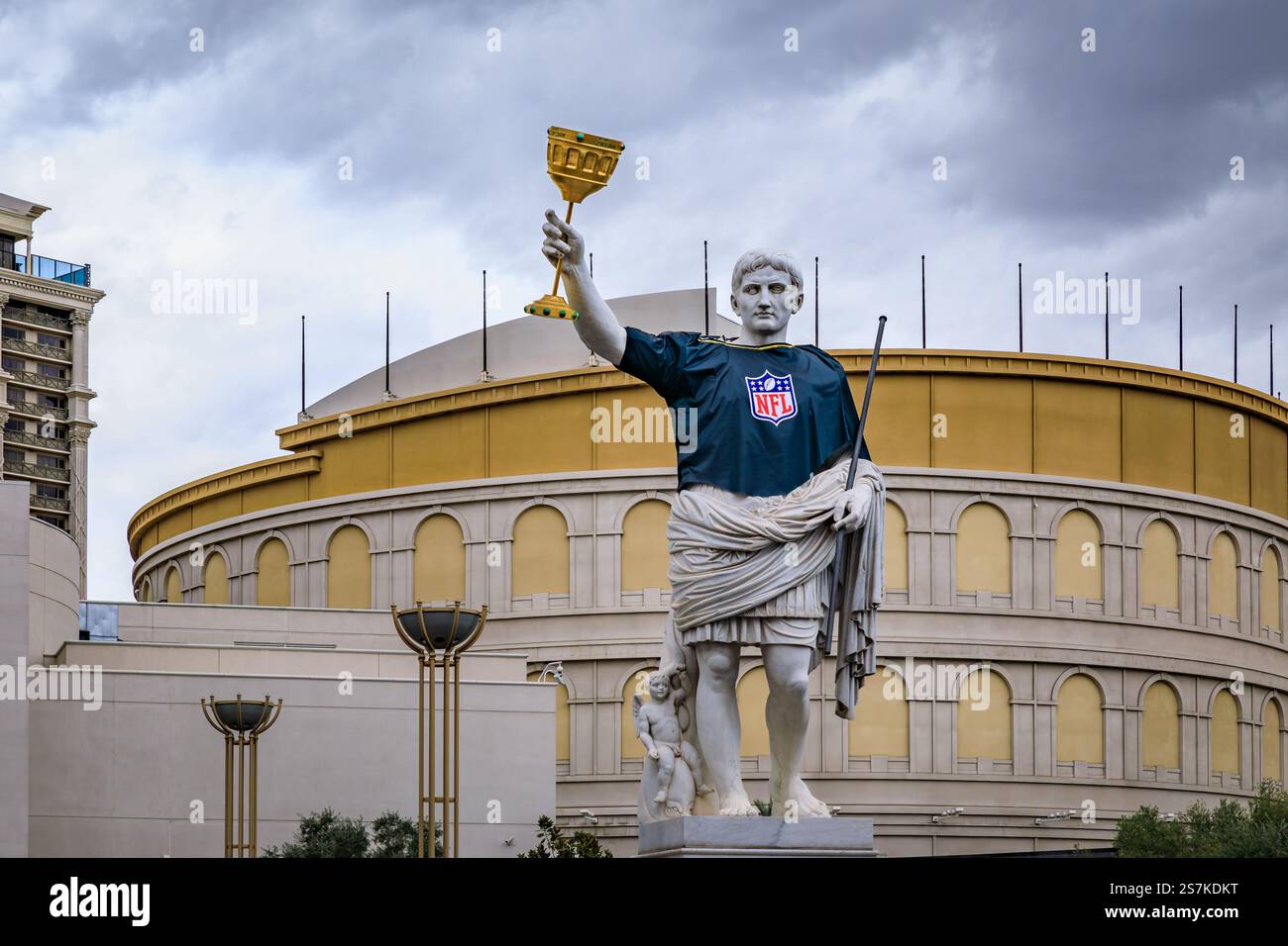 Las Vegas, Nevada, USA - October 24, 2021: Ceasar wearing a Raiders NFL ...