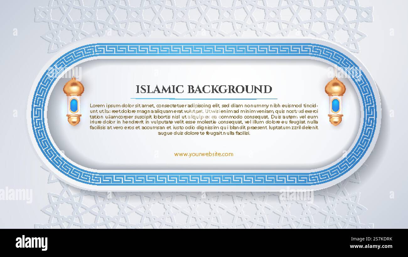 Lanscape islamic background with latern and white islamic patern Stock ...