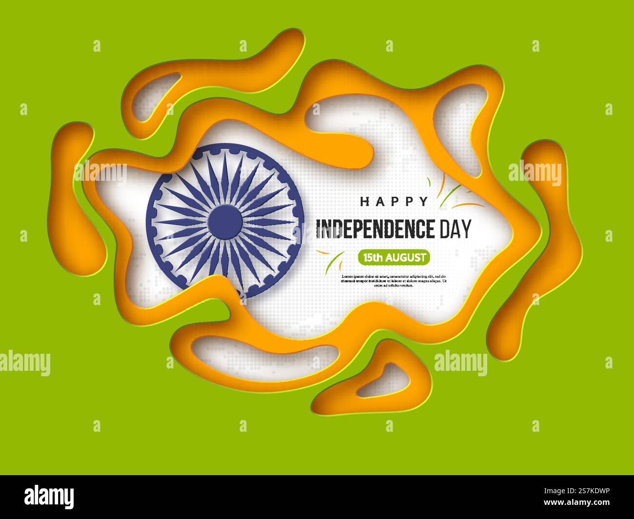Indian Independence day holiday background. Paper cut shapes with ...