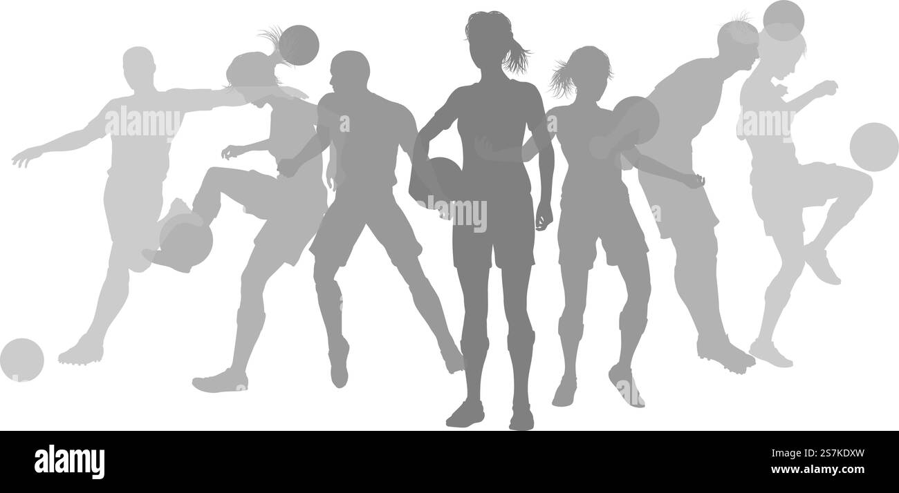 Soccer Football Players Silhouettes Stock Vector Image & Art - Alamy