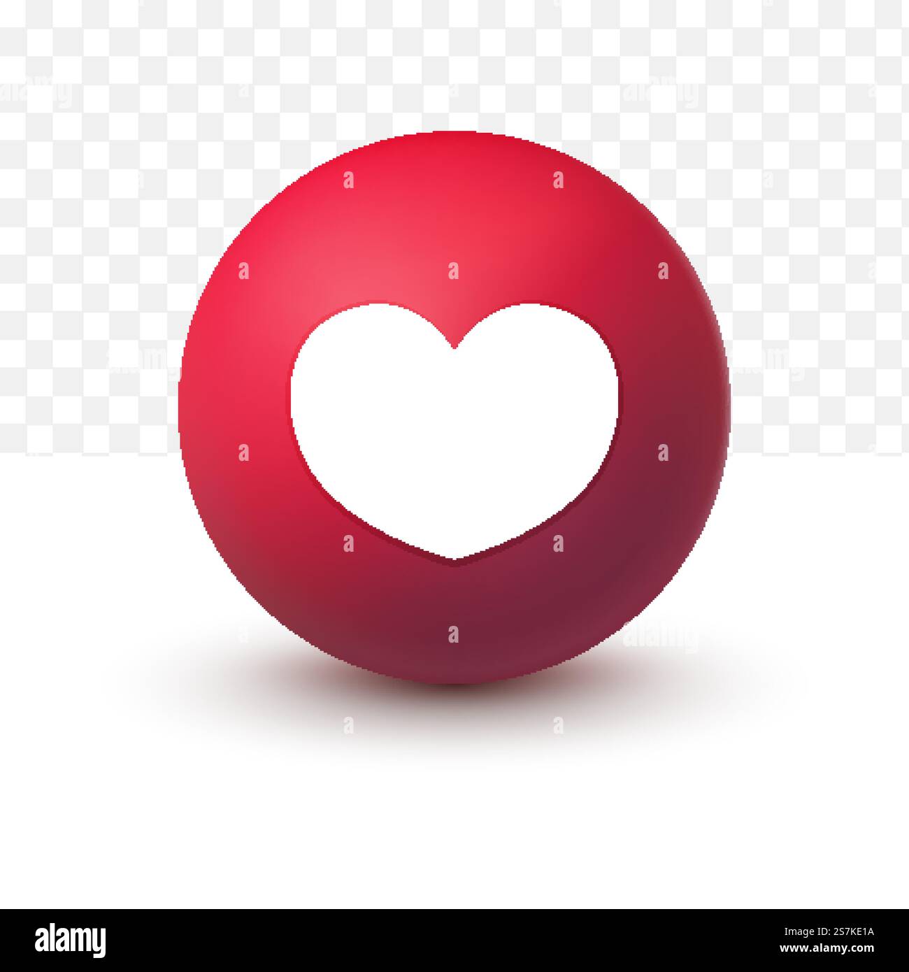 love button facebook emoticon 3d on transparent background Stock Vector ...