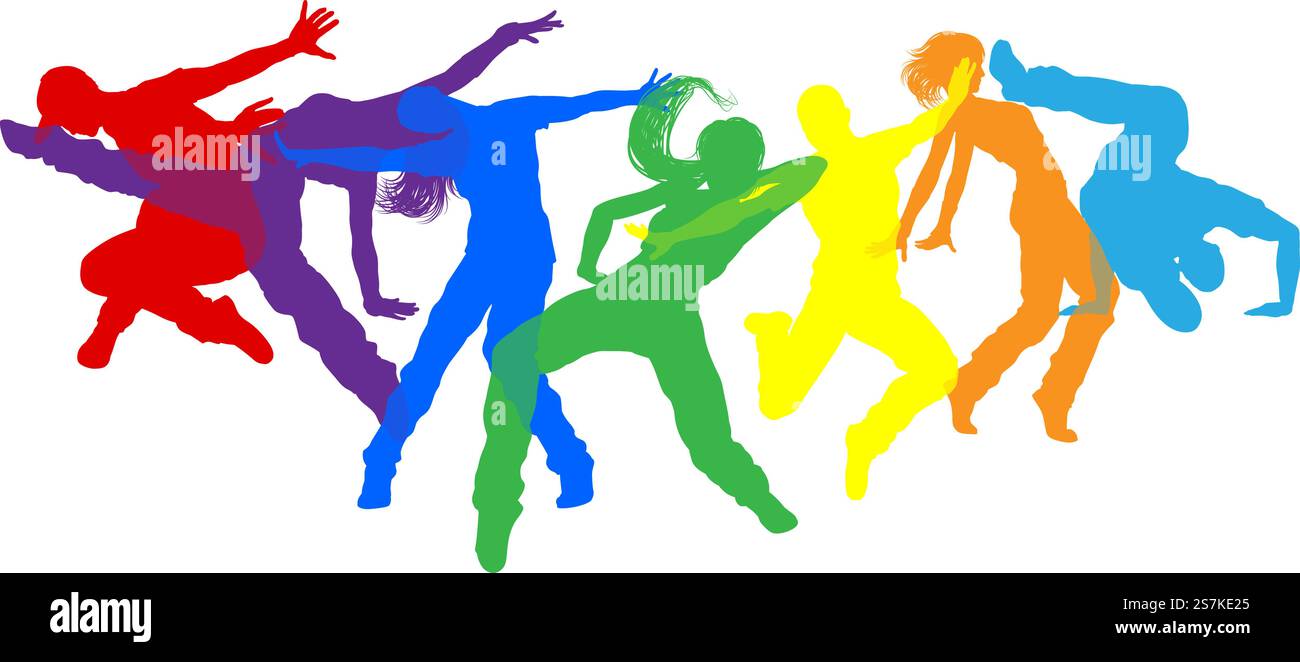 Dancers Silhouette Street Dance Poses Silhouettes Stock Vector Image ...