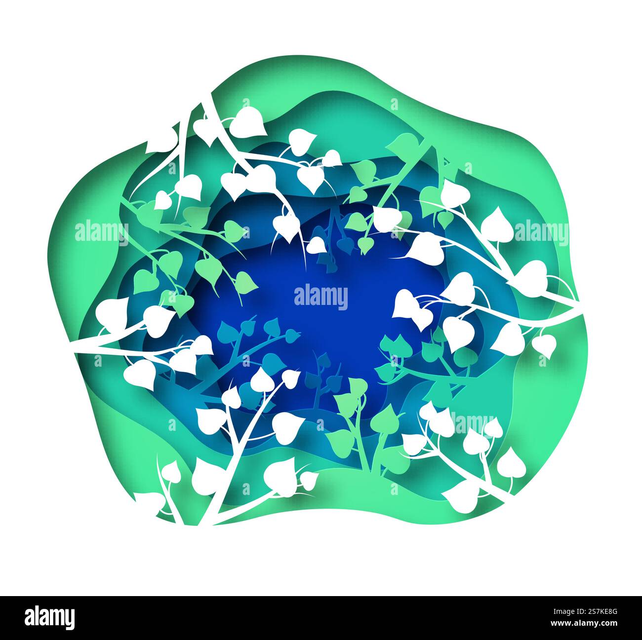 Paper cut spring. Colourful floral layered paper, origami springtime ...