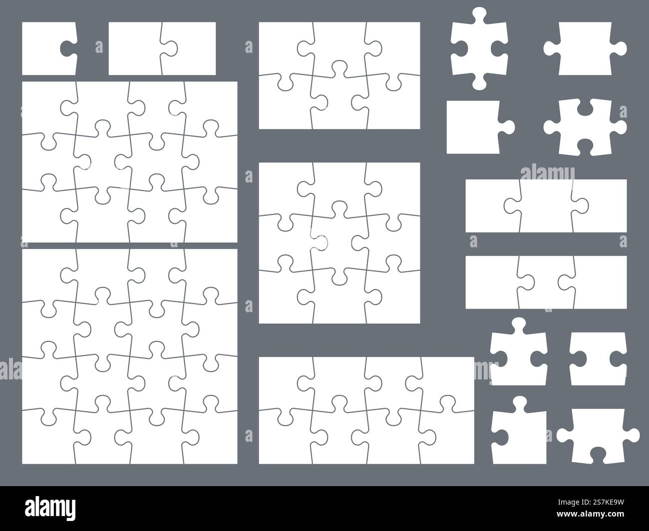 Puzzle pieces. Parts of puzzles for creative game, consistency thinking ...